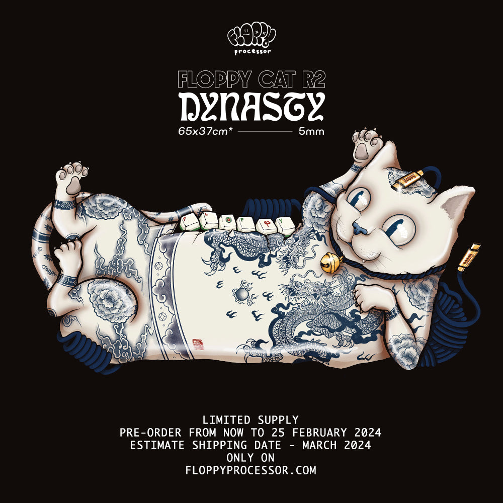 Floppy Cats R2 - Dynasty - Custom Deskmat - 5MM - 65x37CM – floppyprocessor